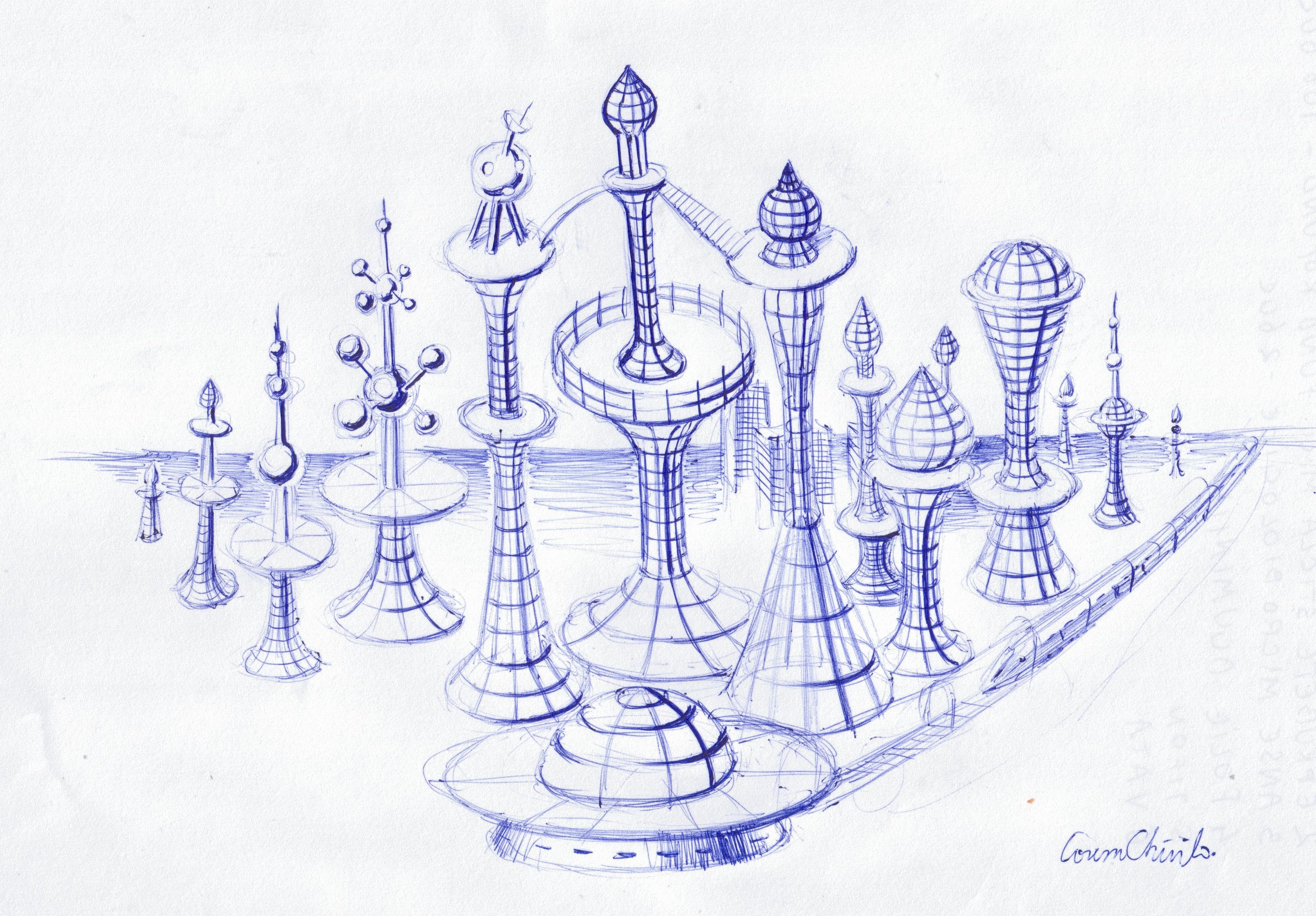 Oras SF din viitor – Desene si picturi de Corina Chirila