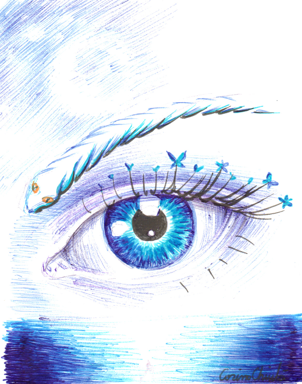 Ochiul albastru al cerului, desen facut cu pixul – Desene si picturi de ...