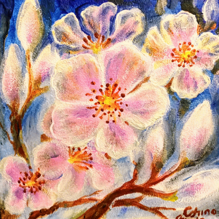 Prunus dulcis sau flori de migdal – Desene si picturi de Corina Chirila