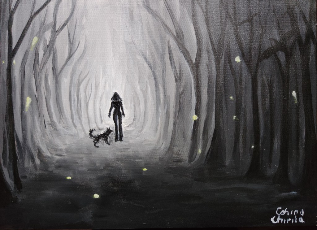 Cum se face un tablou cu o fata in padurea intunecata – Desene si ...
