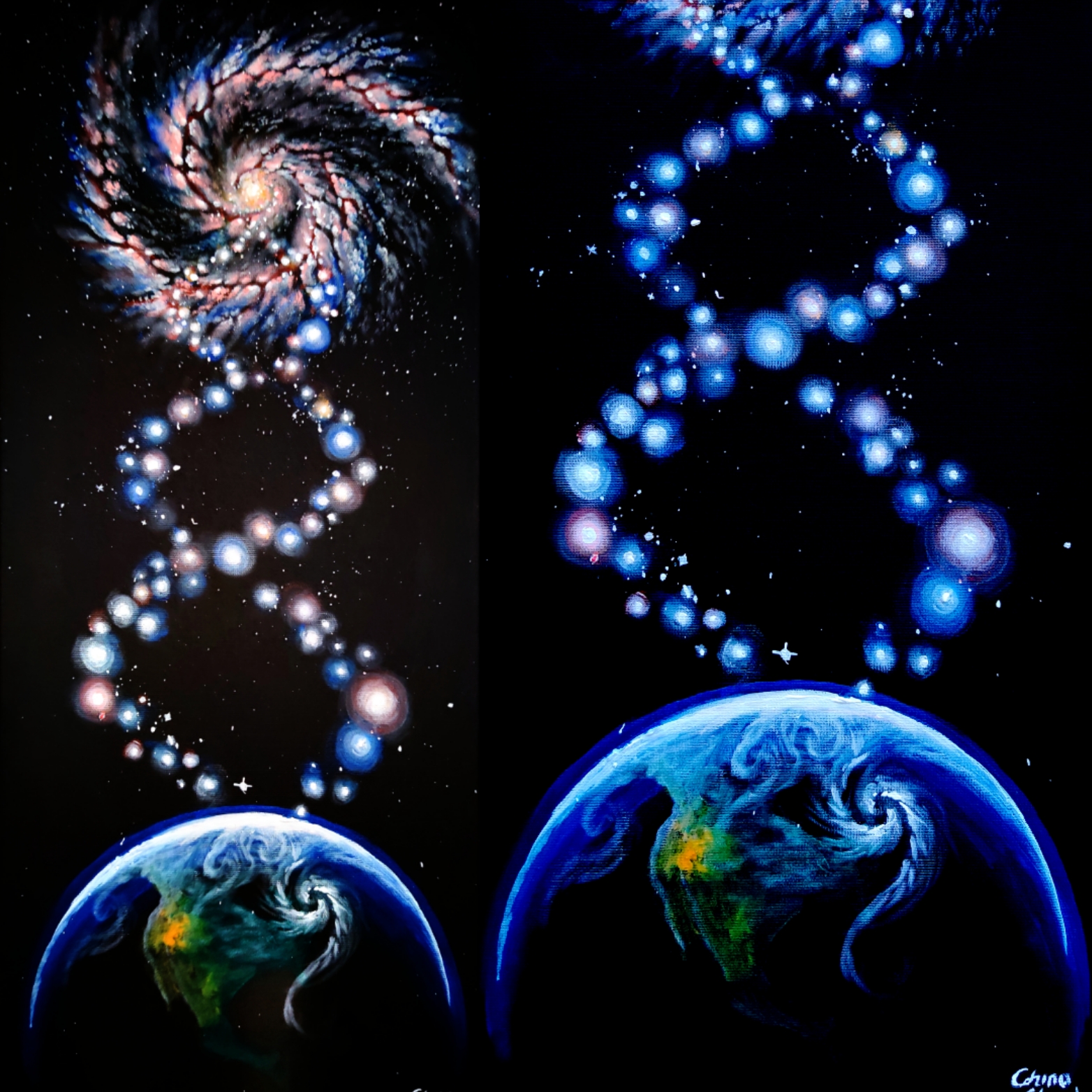 Spirala vietii in univers, o noua pictura – Desene si picturi de Corina ...