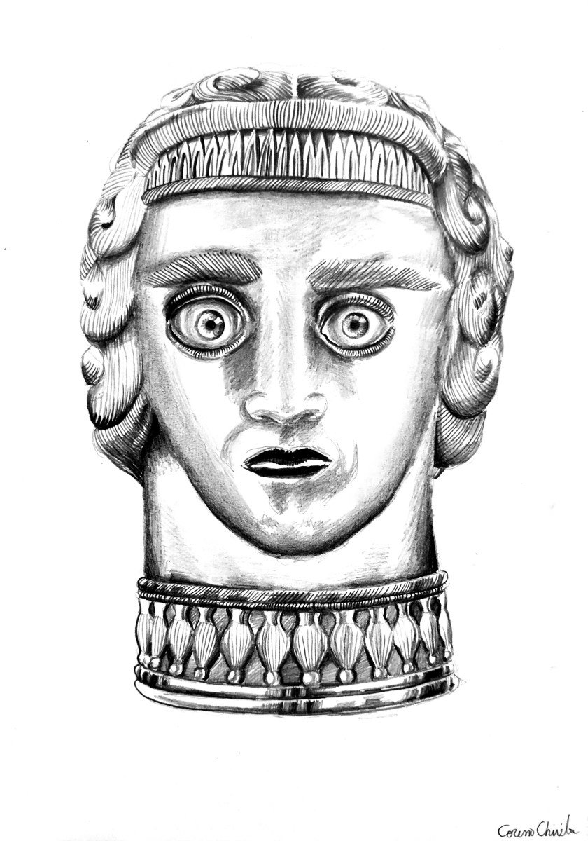 Portretul unei zeitati dacice – Desene si picturi de Corina Chirila