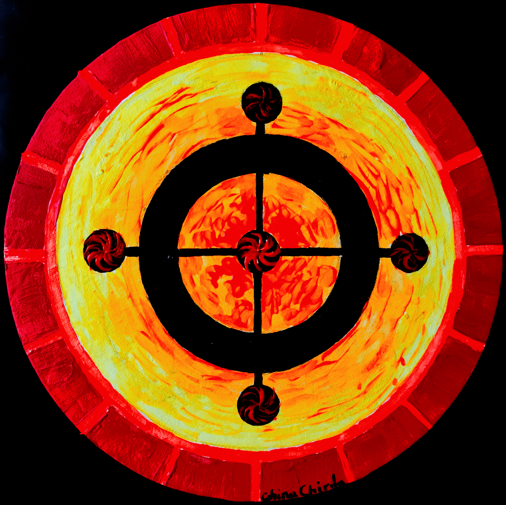 Simbol solar celtic pictat pe o panza rotunda – Desene si picturi de ...